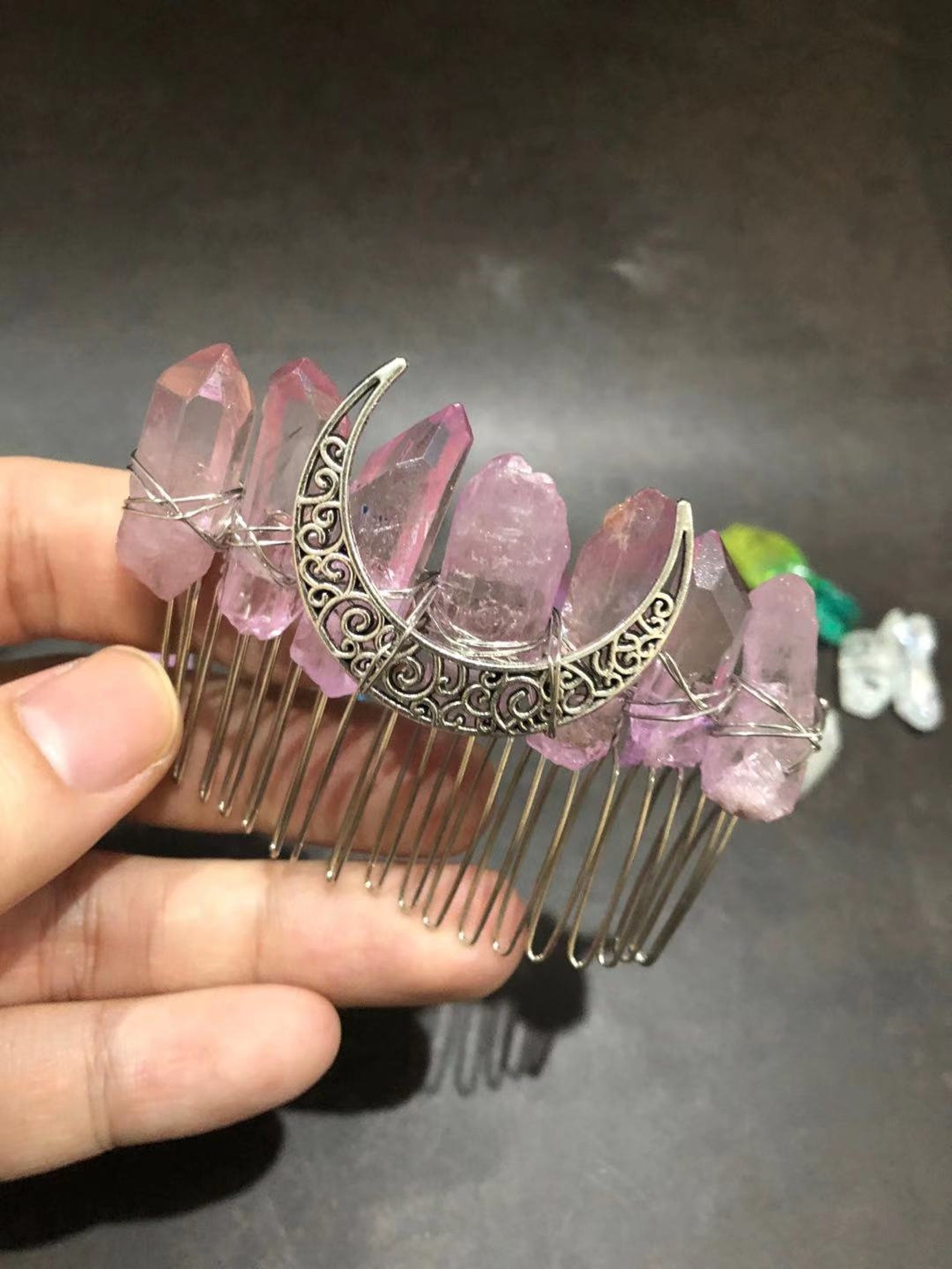 Crystal Hair Combquartz Hair Combboho Hair Combquartz Hair - Etsy