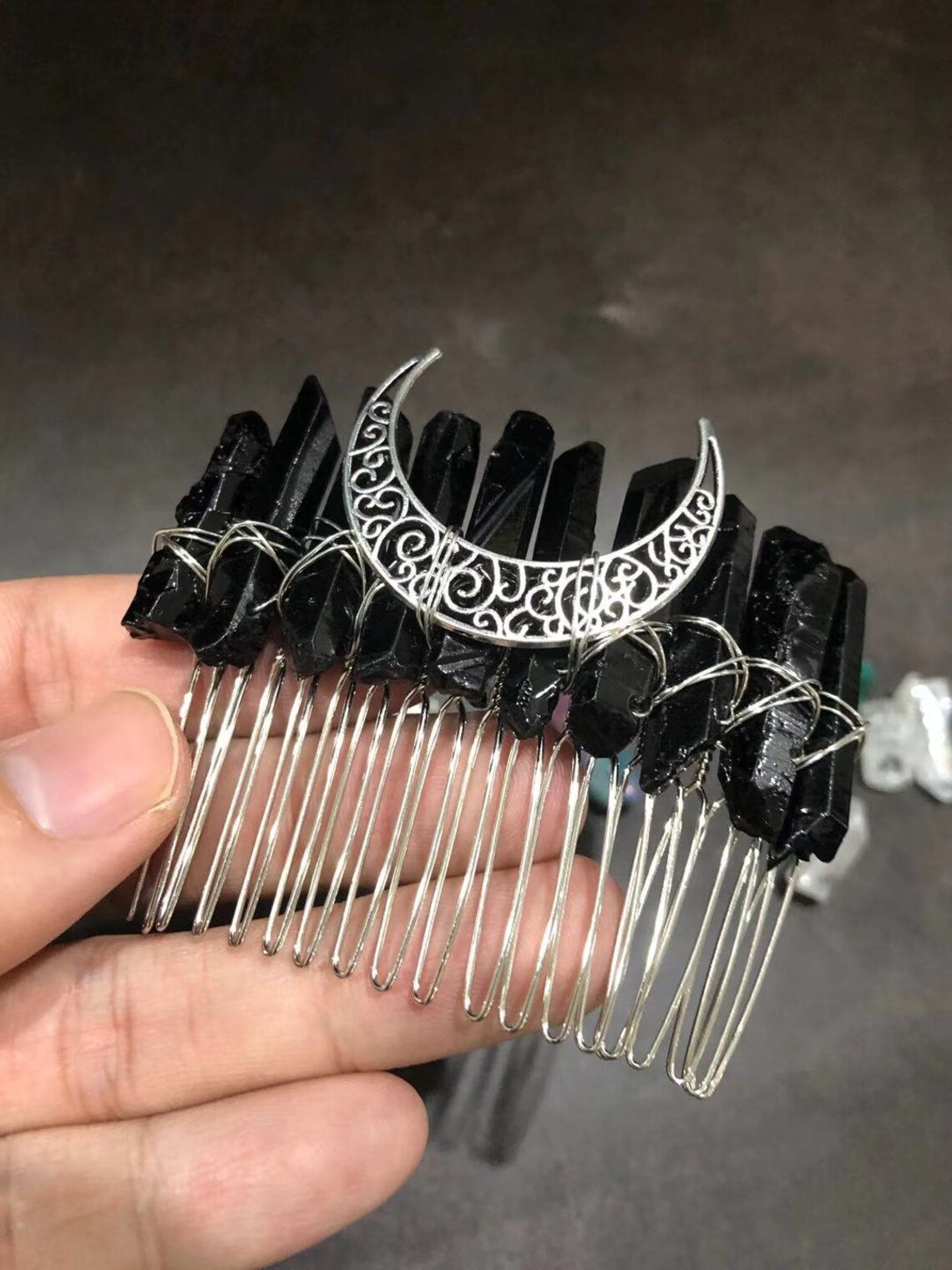 Crystal Hair Combquartz Hair Combboho Hair Combquartz Hair - Etsy