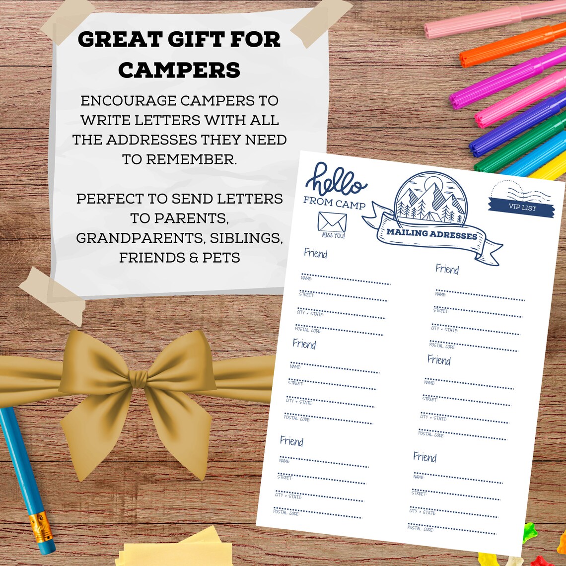 Sleepaway Camp Address Template: Summer Camp Stationery (printable ...