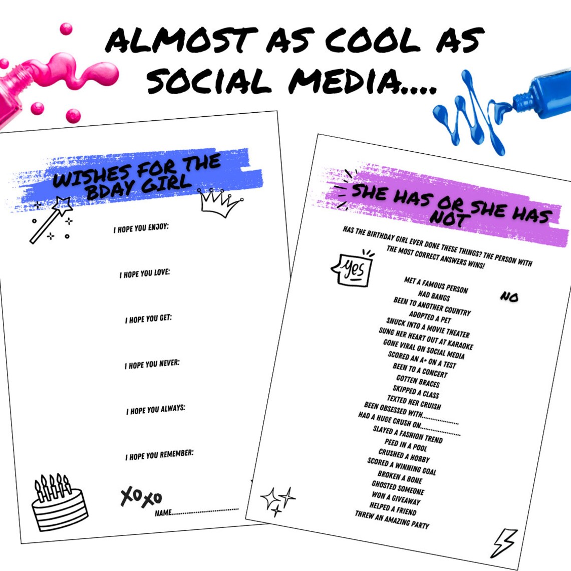 Tween & Teen Girl Birthday Games, Party Games, Teenager Party Favor ...