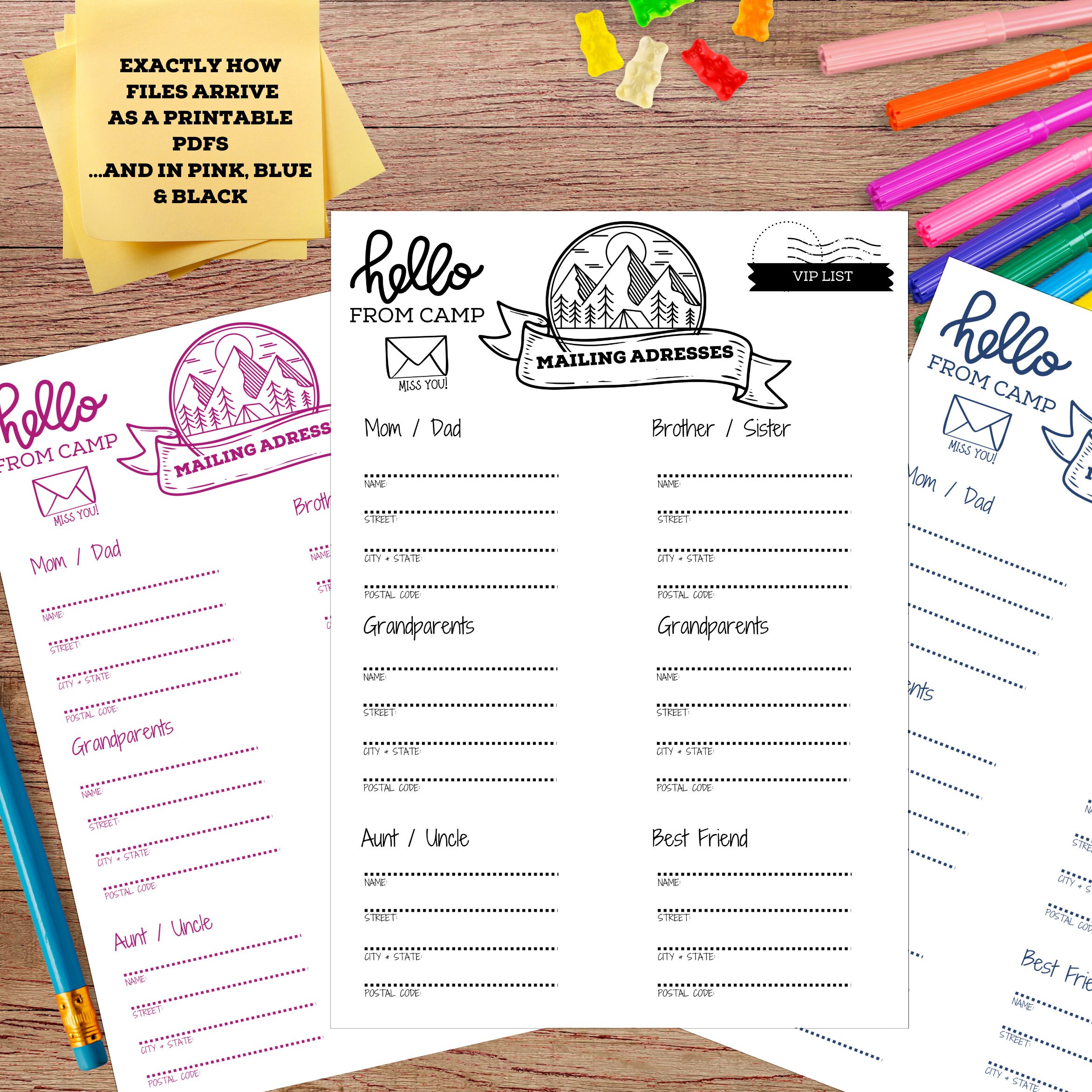Sleepaway Camp Address Template: Summer Camp Stationery (printable ...