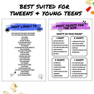 Tween & Teen Girl Birthday Games, Party Games, Teenager Party Favor ...