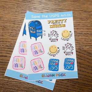 SAVE the USPS | Cute Sticker, Sticker Sheet, Decoration, Happy Mail ...