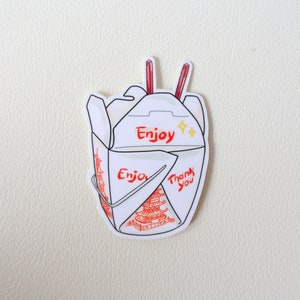 Chinese Take-out Box Sticker Chinese Food Sticker, Asian Food Sticker ...