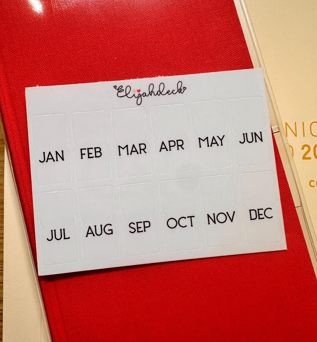 Month Tab Label Clear Sticker Sheet Planner Label Journal - Etsy