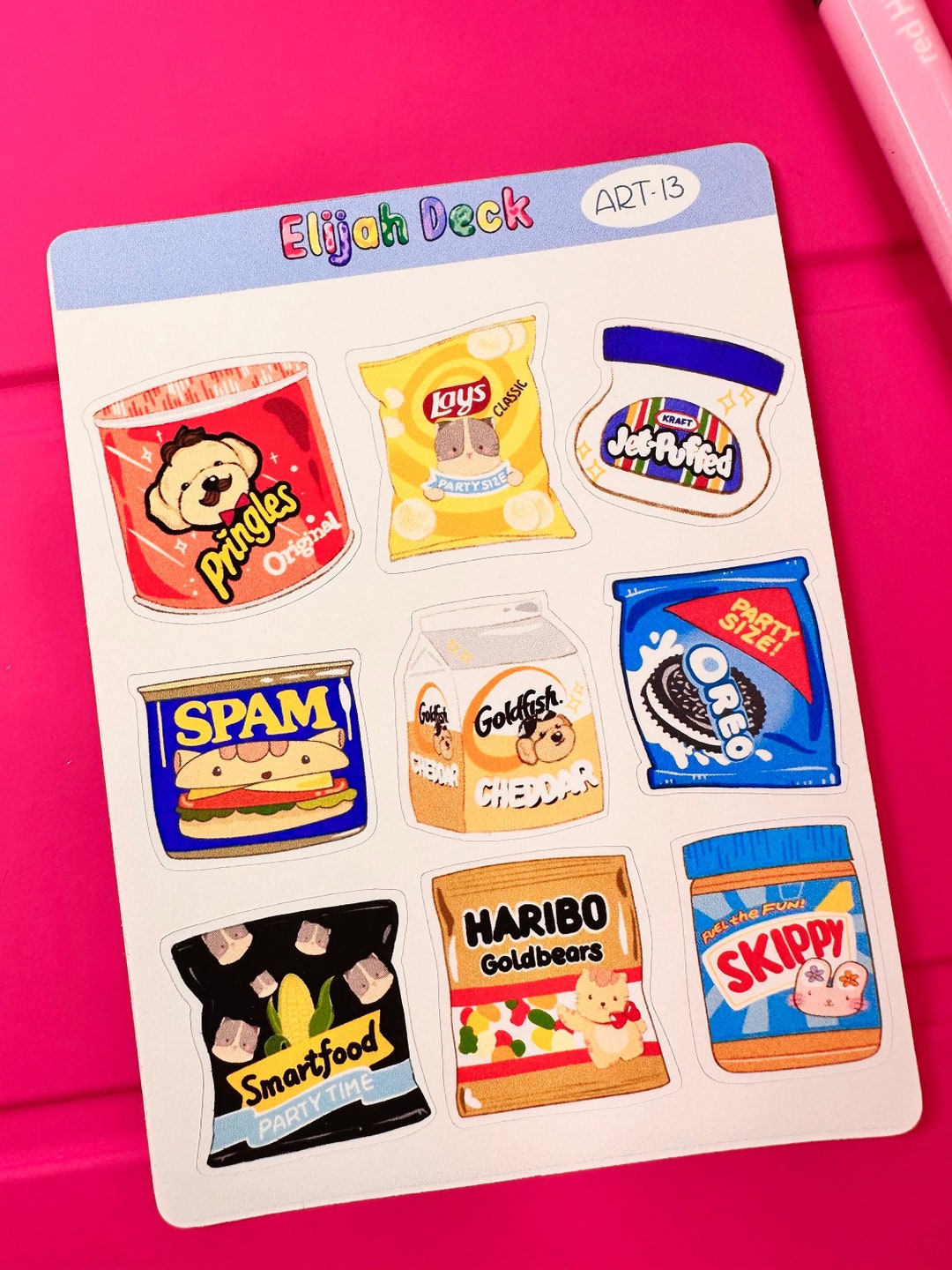 Snack Stickers, Planner Decor Stickers, Flower Sticker,spam Sticker ...