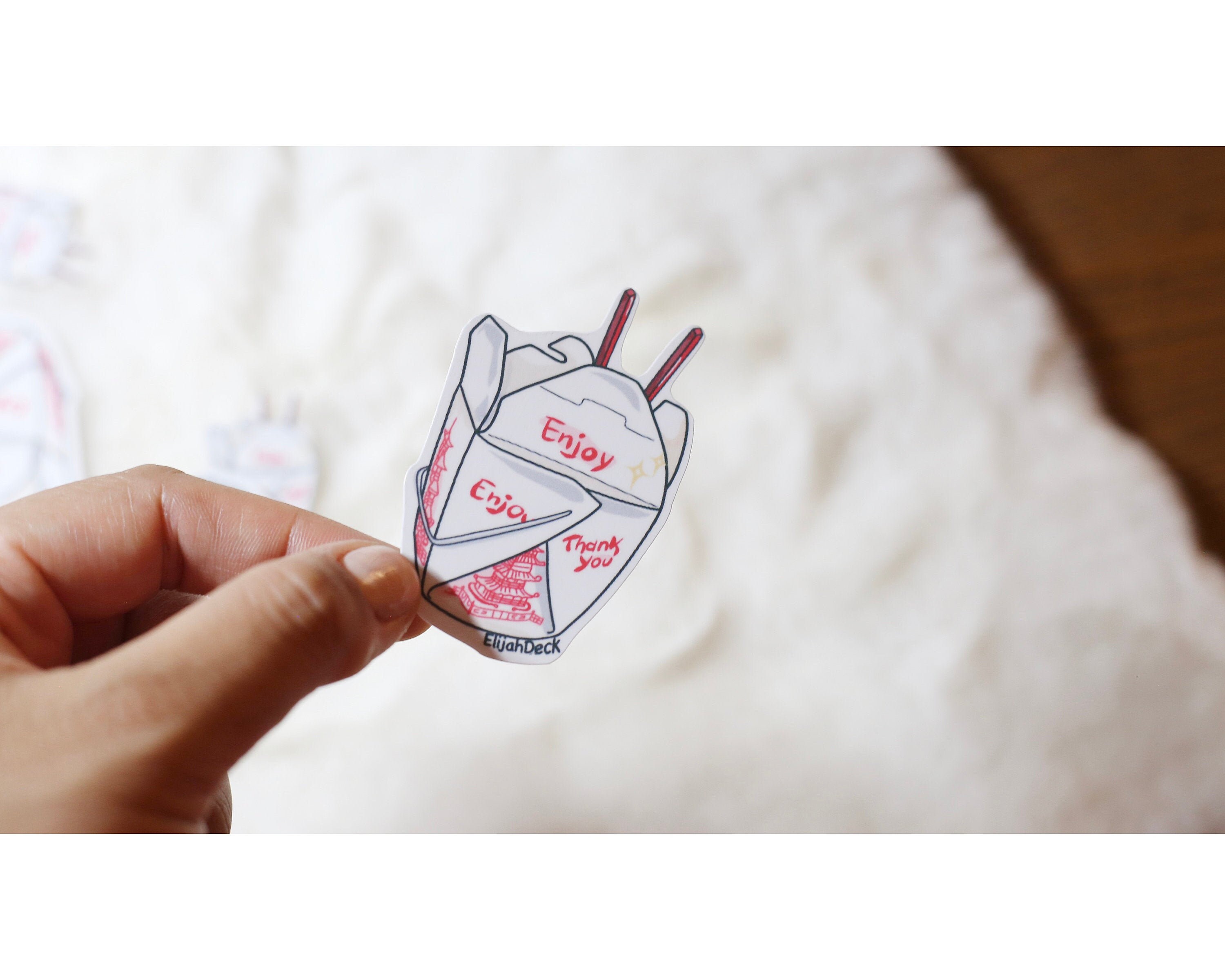 Chinese Take-out Box Sticker Chinese Food Sticker Asian | Etsy