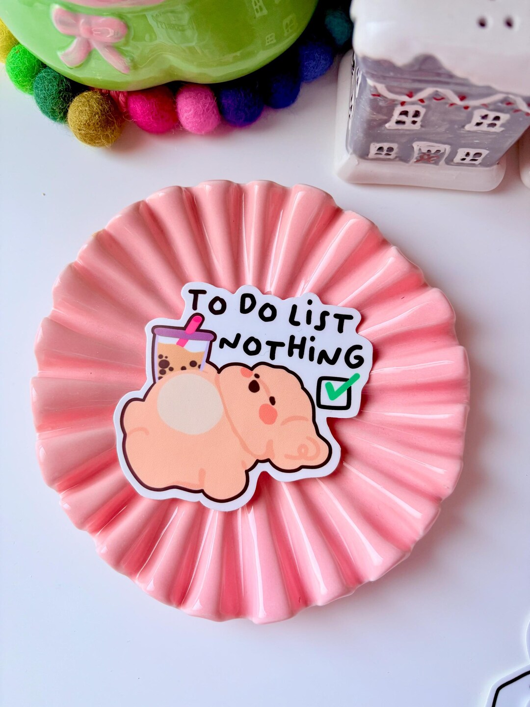 To Do List - Nothing Sticker Cute Dog Cat Bear Sticker, Planner ...