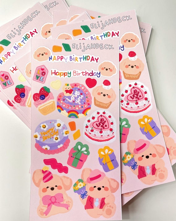 Happy Birthday Sticker Sticker Sheet Birthday Sticker - Etsy