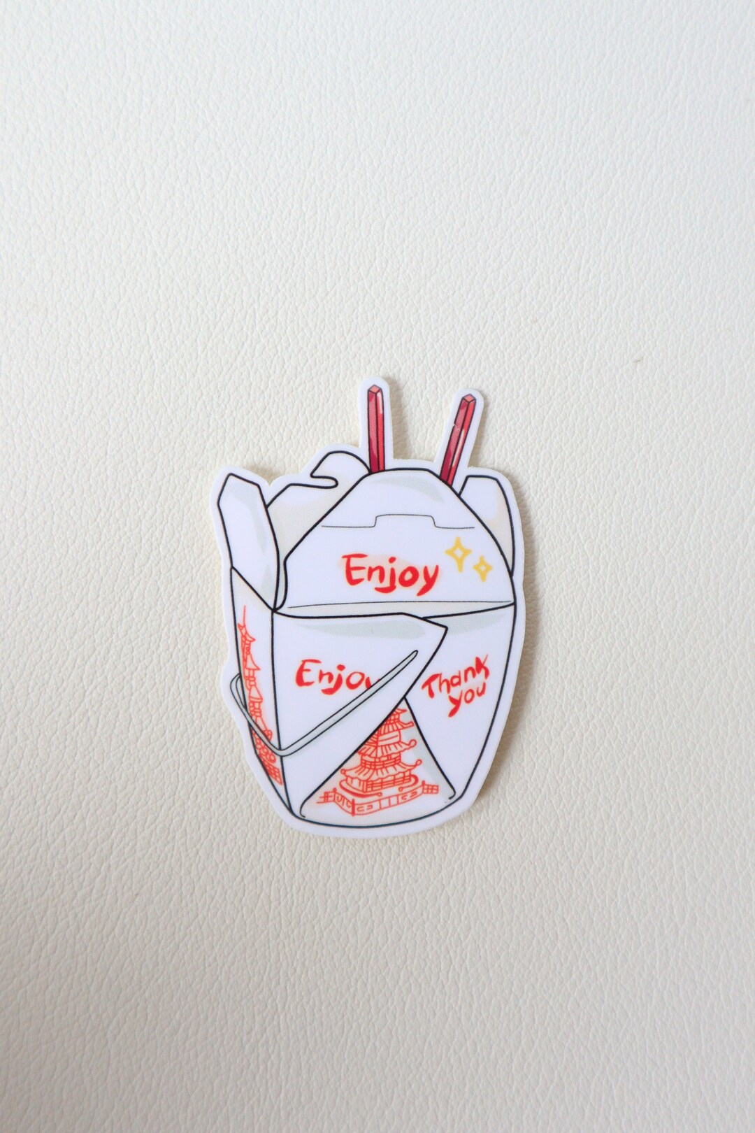Chinese Take-out Box Sticker Chinese Food Sticker, Asian Food Sticker ...