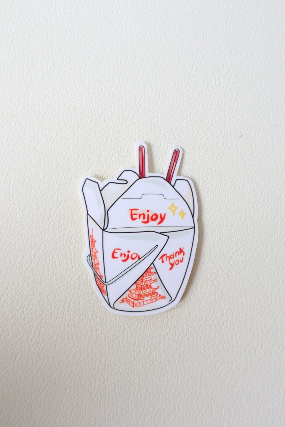 Chinese Take-out Box Sticker Chinese Food Sticker Asian - Etsy