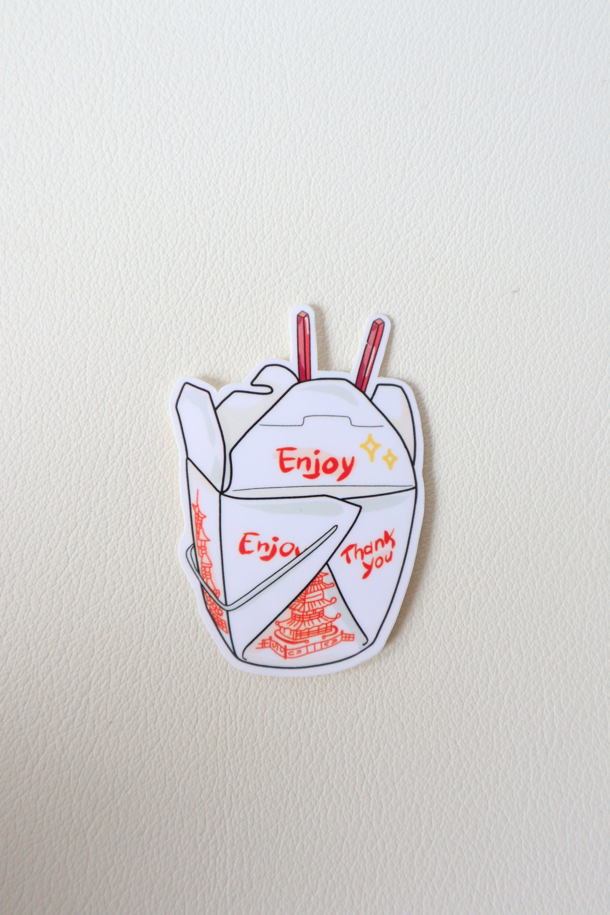 Chinese Take-out Box Sticker Chinese Food Sticker Asian - Etsy