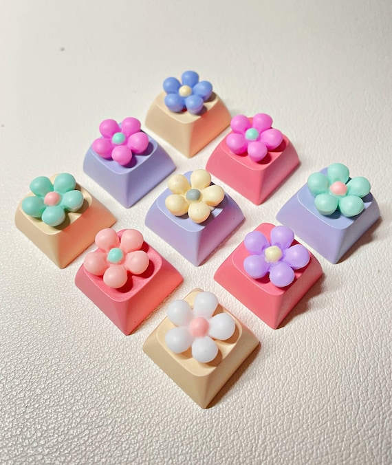Flower Keycap Cute Keycap Colorful Keycap Fun Keyboard - Etsy