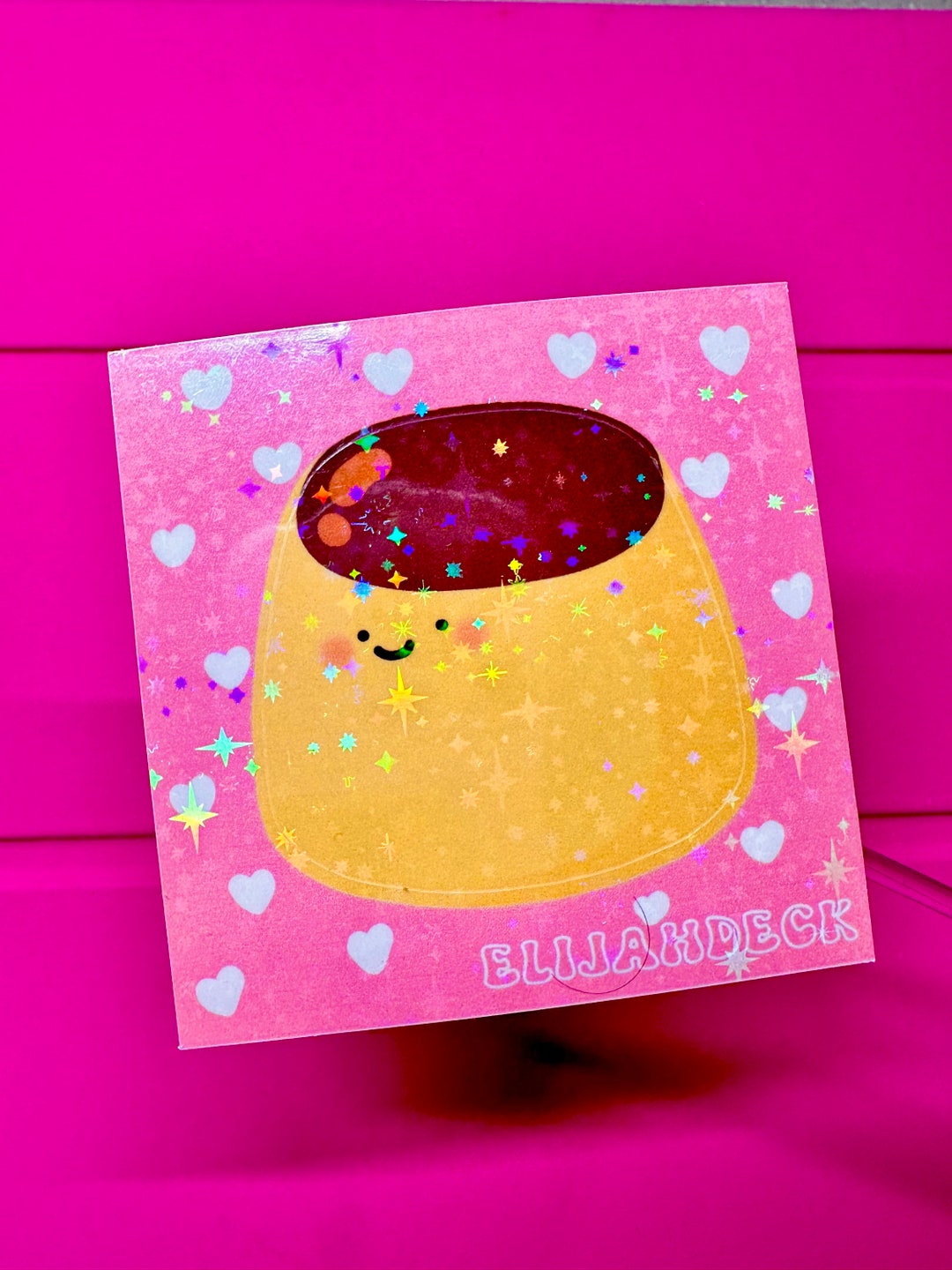 Pudding Sticker, Holograph Sticker, Cute Pudding Sticker, Cute Sticker ...
