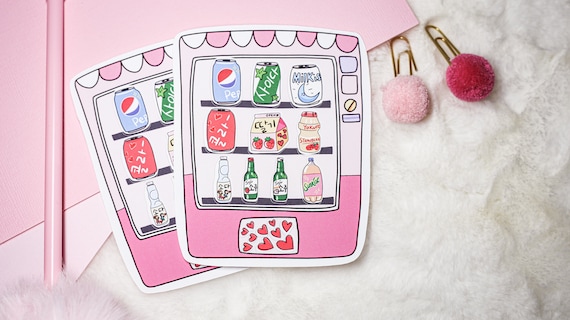 Pink Drink Vending Machine Sticker Korean Food Sticker | Etsy