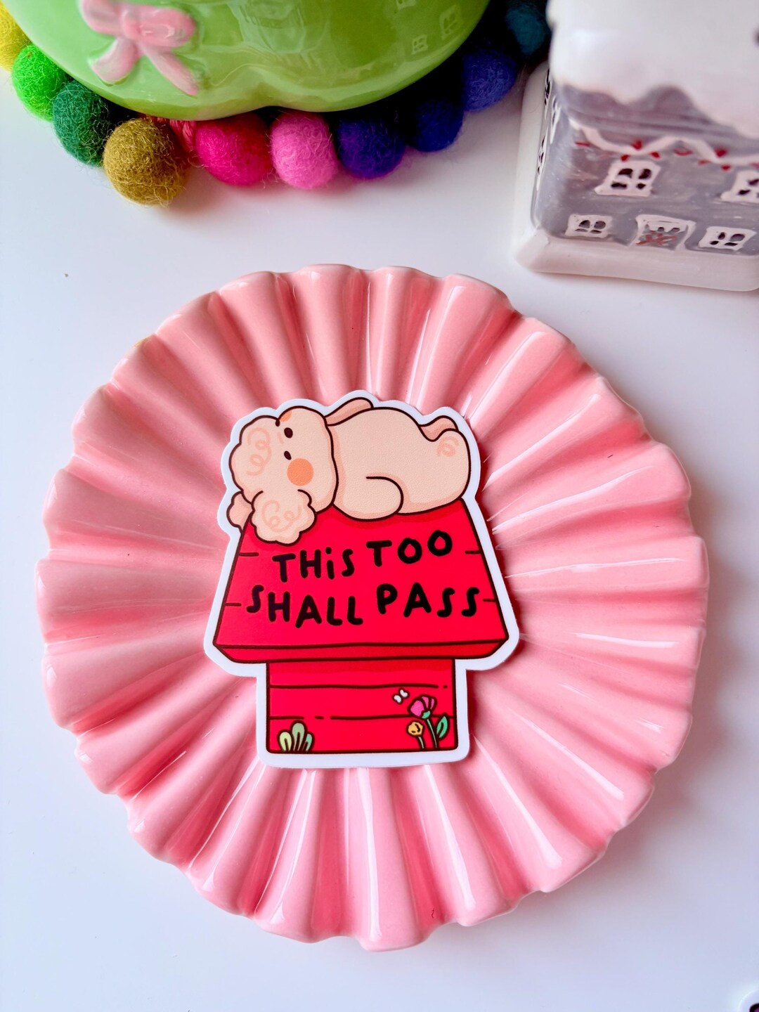 This Too Shall Pass Sticker, Cute Dog Cat Pet Sticker, Decorate Planner ...