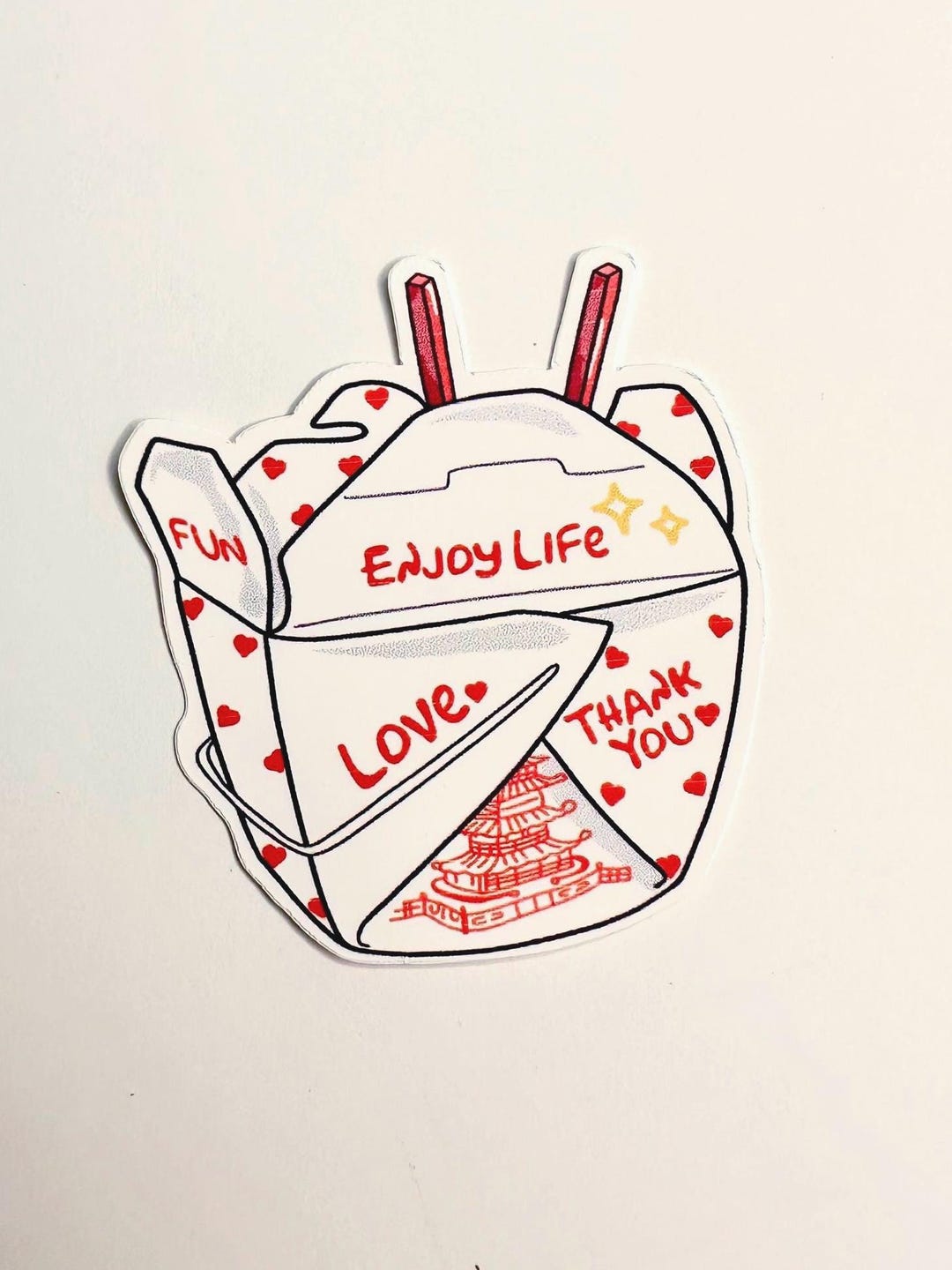 Chinese Take-out Box Sticker | Chinese Food Sticker, Asian Food Sticker ...