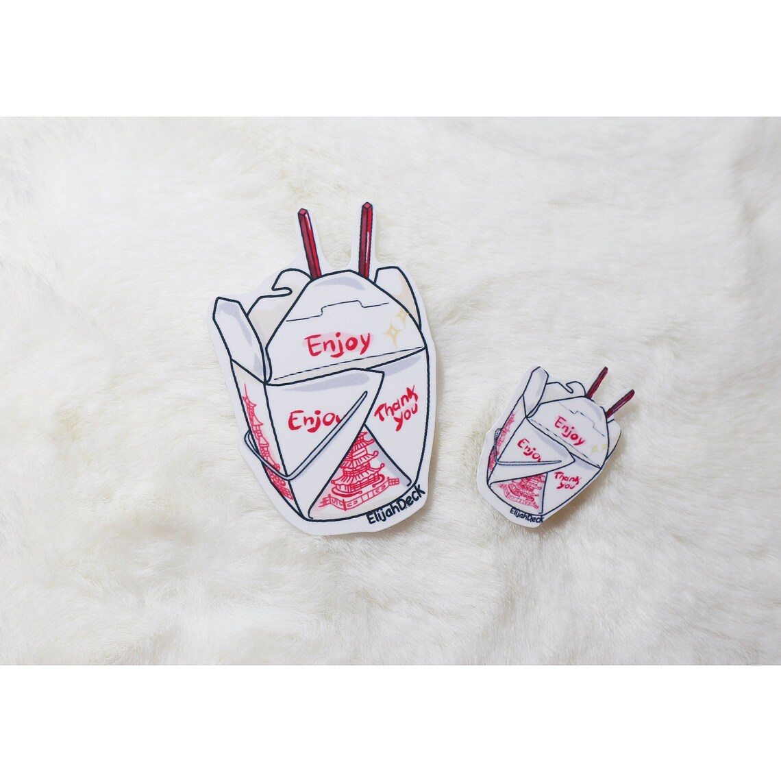 Chinese Take-out Box Sticker Chinese Food Sticker Asian | Etsy