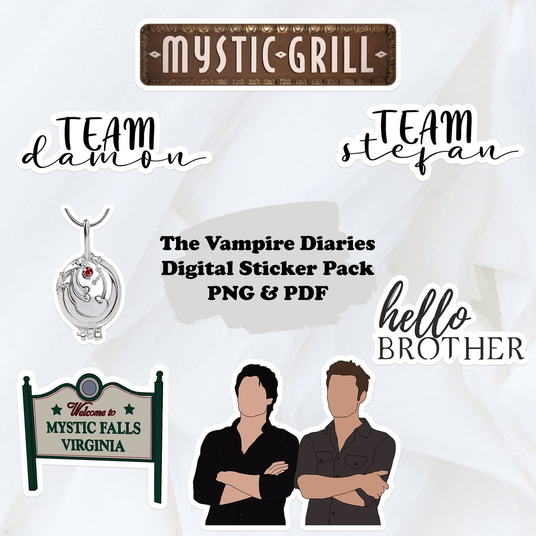 Vampire Diaries Digital Stickers,digital Sticker Pack,damon Salvatore ...