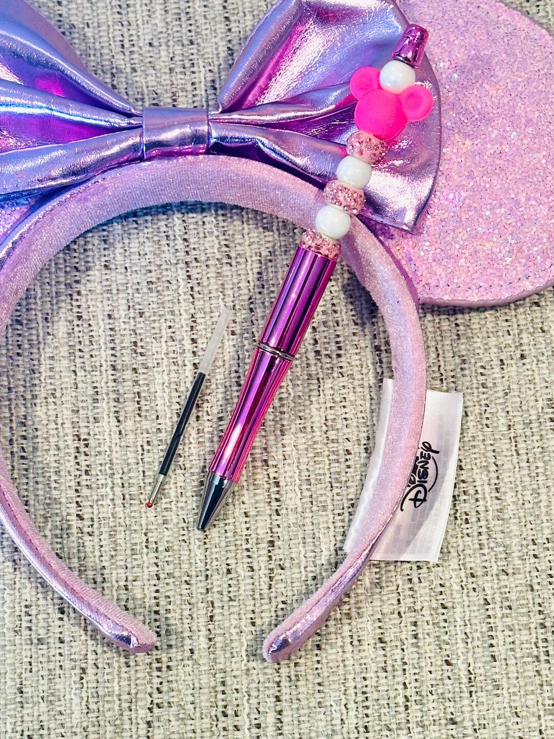 Mickey Charm Pen | Mickey Rhinestone Pen| Mickey Beaded Pen; Beaded Pen ...