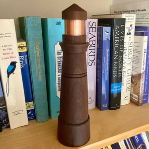 Handcrafted Walnut Wood Lighthouse With Copper Lens - Nautical Decor - Etsy