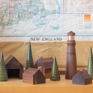 Handcrafted Walnut Wood Lighthouse With Copper Lens - Nautical Decor - Etsy