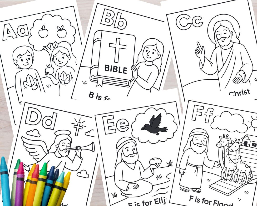 Christian Abcs Coloring Book: Faith-based Alphabet Pages (digital ...