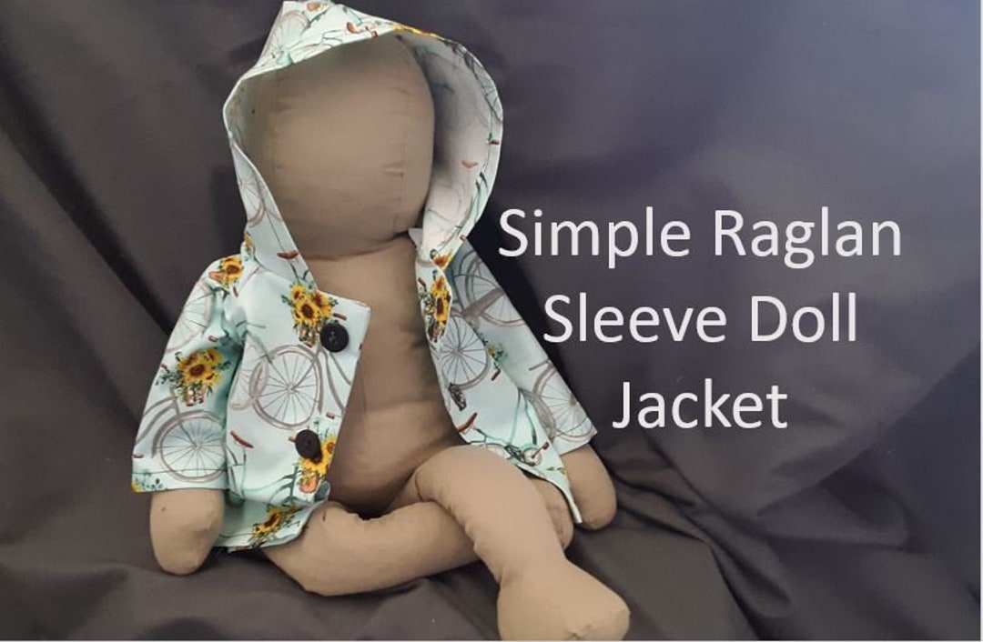 Simple Doll Jacket Sewing Pattern With Button Front and Raglan Sleeves ...