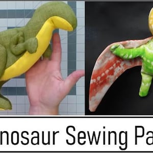 T Rex and Pterodactyl Sewing Patterns - Adjustable Size Instant ...