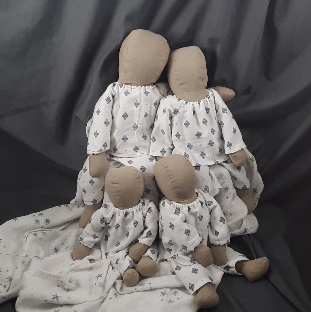 Two Piece Doll Pajamas Sewing Pattern for Sizes 13-19" Dolls in an ...