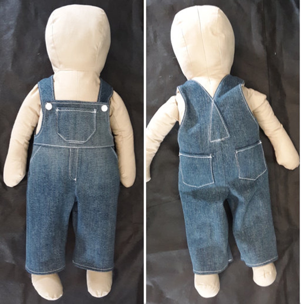 Doll Overalls Sewing Pattern and Tutorial With Six Sizes in | Etsy