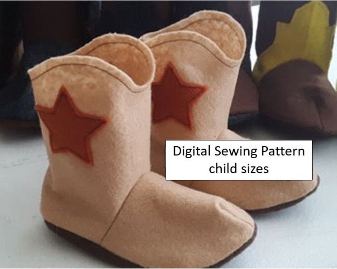 Western/cowboy Boots Sewing Pattern in Multiple Sizes for Children great for Costumes or ...