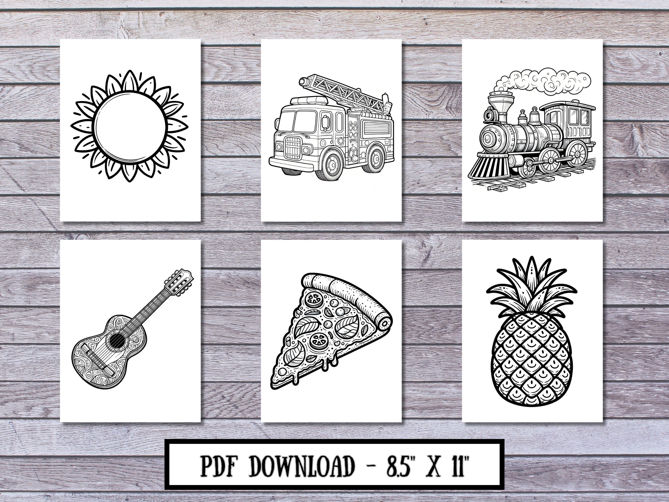 Cute and Fun Bold, Easy Coloring Pages Big Designs Coloring Book for ...
