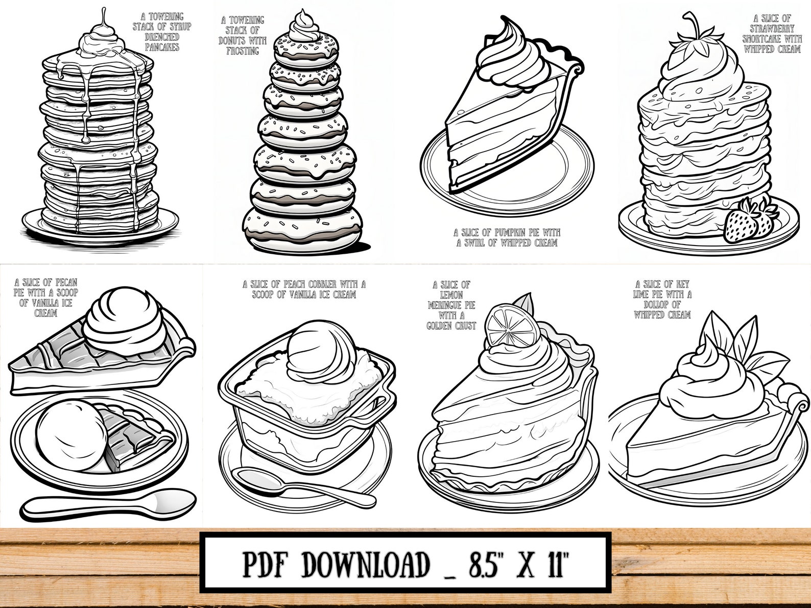 Junk Food Coloring Pages for Adults and Kids - 60 Pages + Free Cover ...