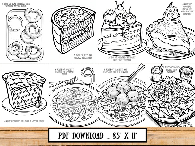Junk Food Coloring Pages for Adults and Kids - 60 Pages + Free Cover ...