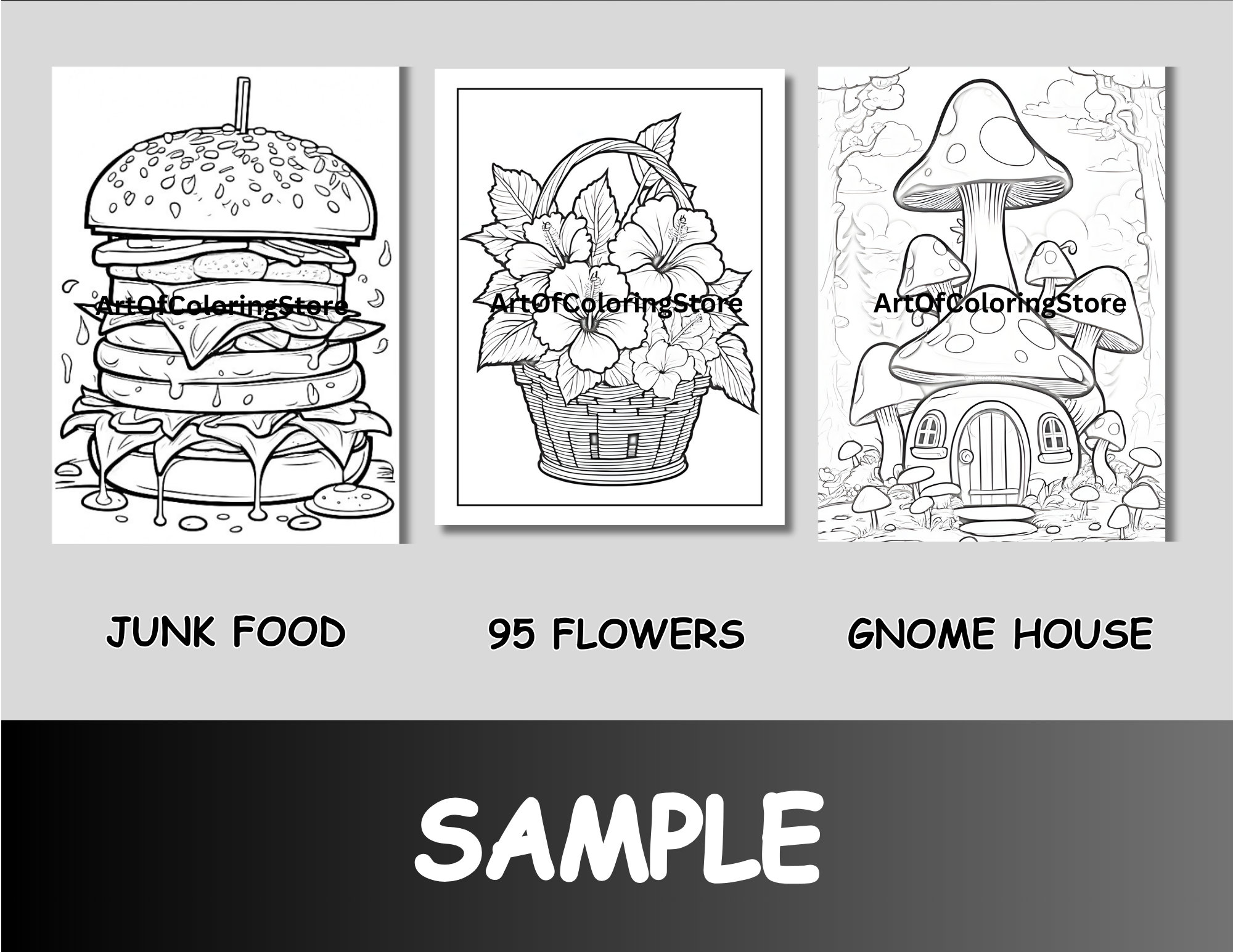 12,000 Coloring Pages for Kids and Adults, Whole Shop Bundle, Mega ...