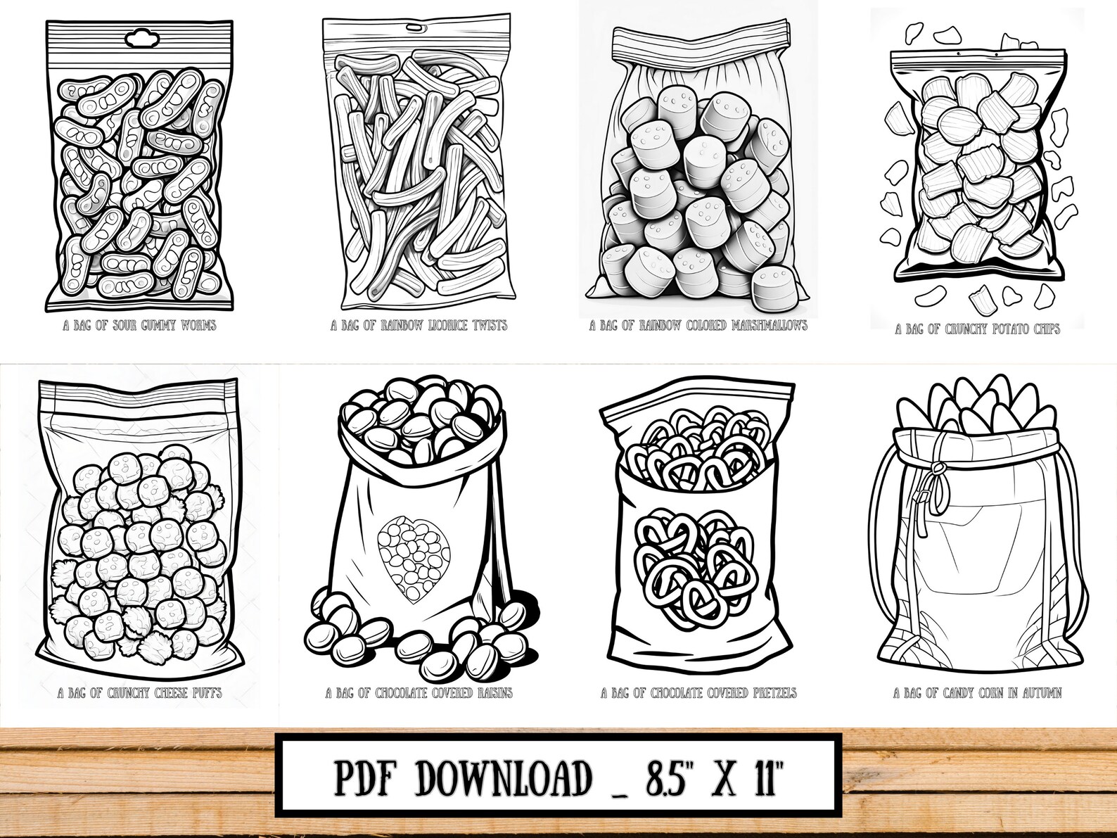 Junk Food Coloring Pages for Adults and Kids - 60 Pages + Free Cover ...