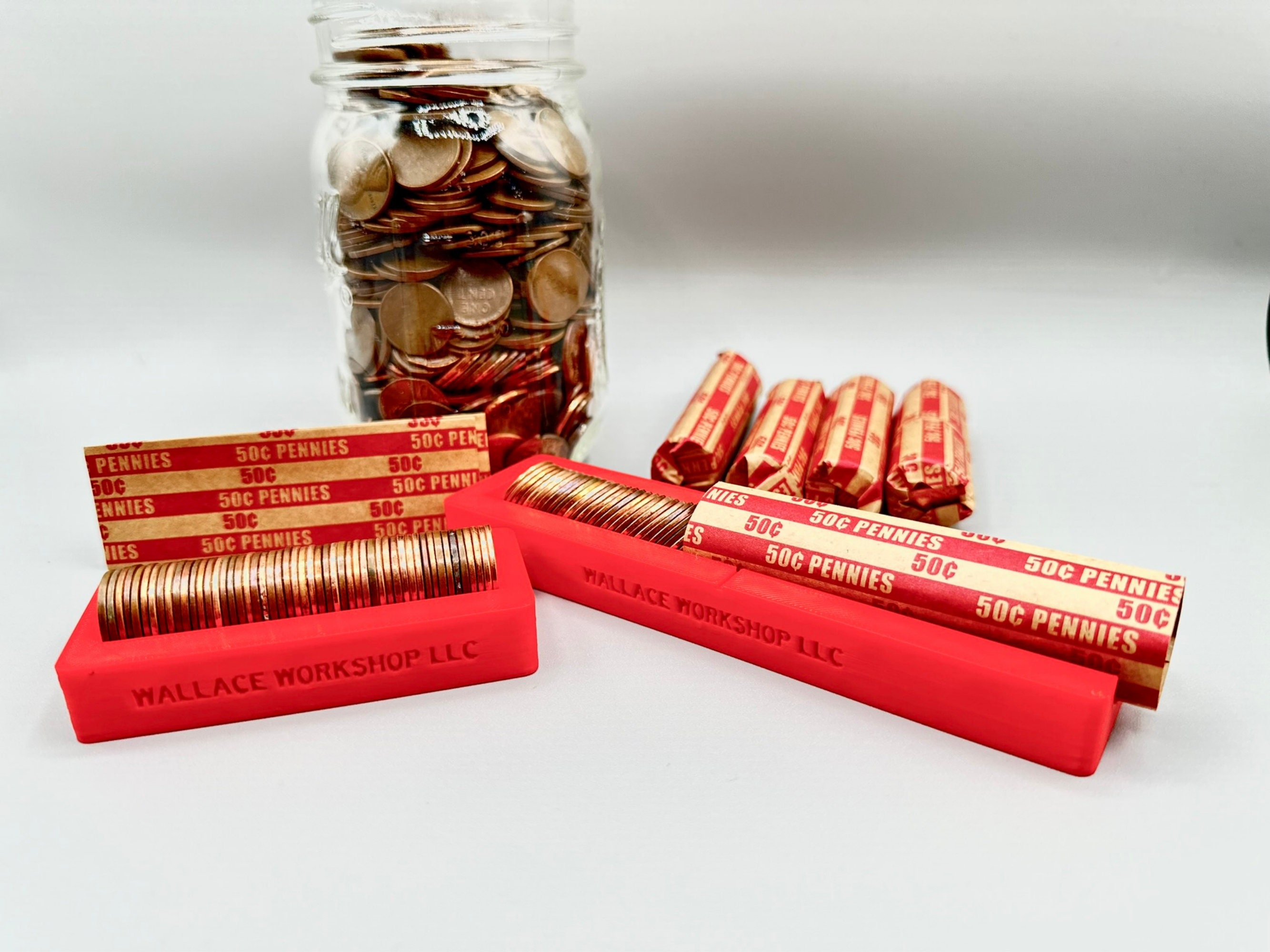 Penny Rolling Tray Kit Cent Wrapping Customizable Coin Organization ...