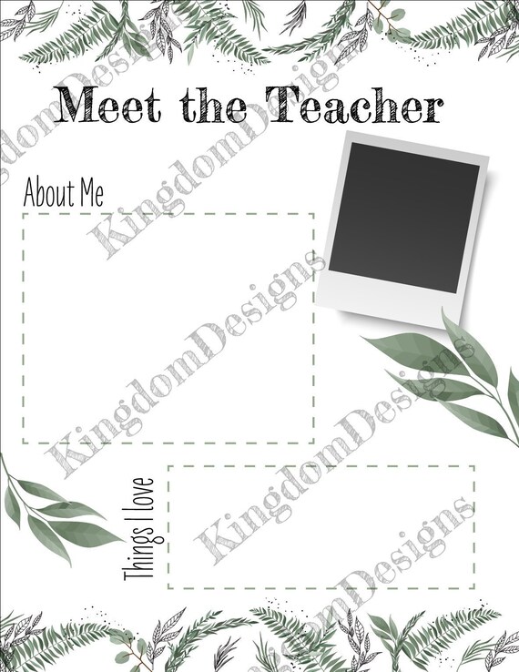Meet the Teacher Template - Etsy