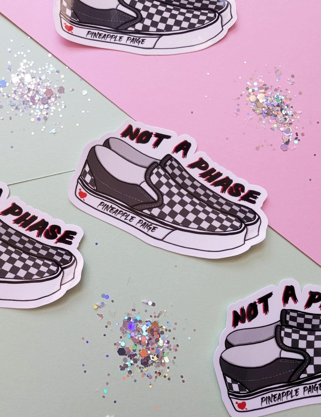 Not A Phase Emo Sticker, Checkered Vans Sticker, Elder Emo Sticker, It ...