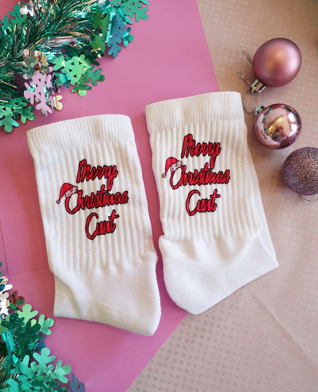 Merry Christmas Cunt Socks, Sweary Christmas Socks, Funny Christmas ...