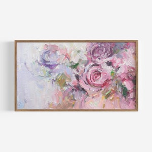 Samsung Frame TV Art Classical Flower Painting, Frame TV Art Abstract ...