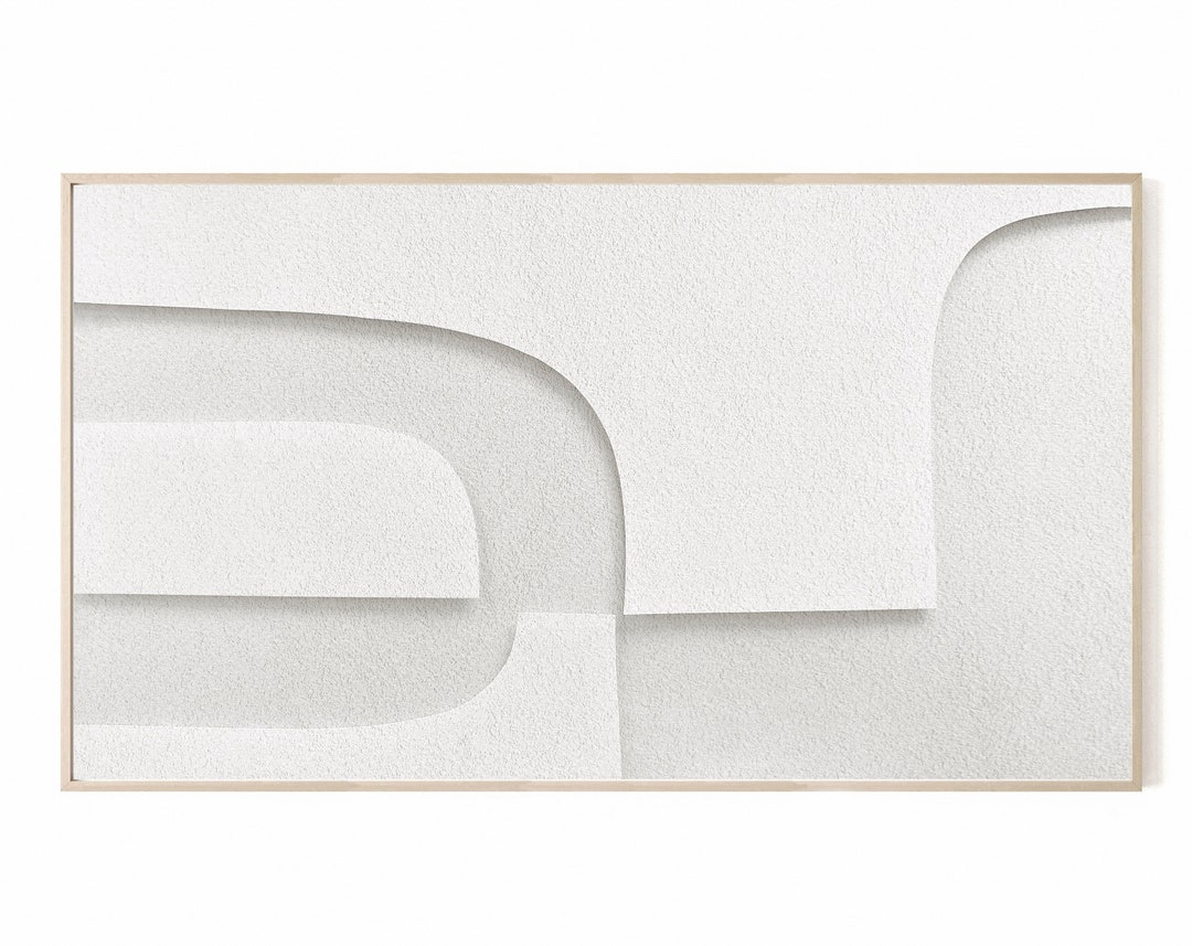 Samsung Frame TV Art White Geometric Texture Samsung Art - Etsy