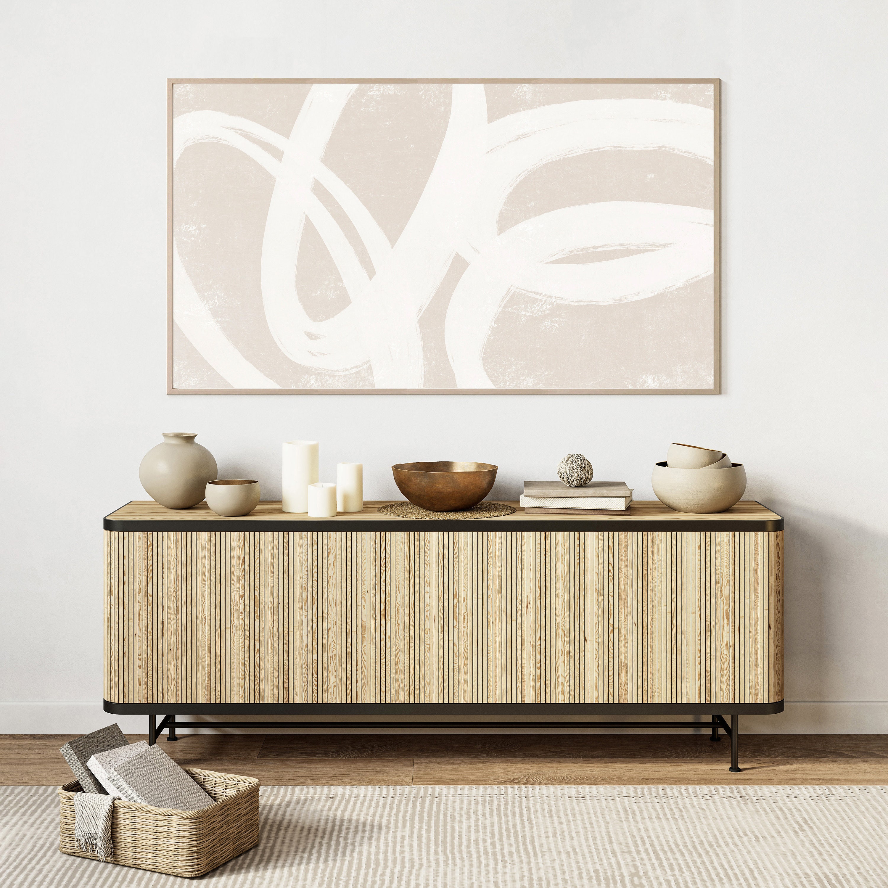 Samsung Frame TV Abstract Art Set of 4 Neutral Frame Tv Art - Etsy