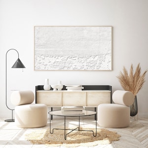 Samsung Frame TV Abstract White Plaster Textured Art 4K Abstract ...