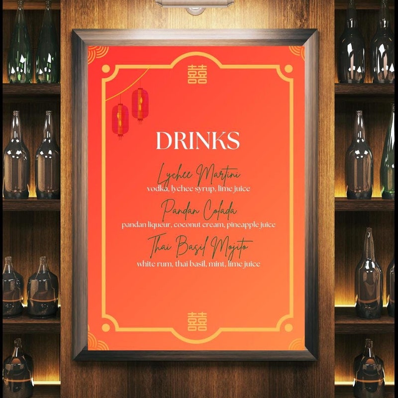 Cocktail Menu - Etsy