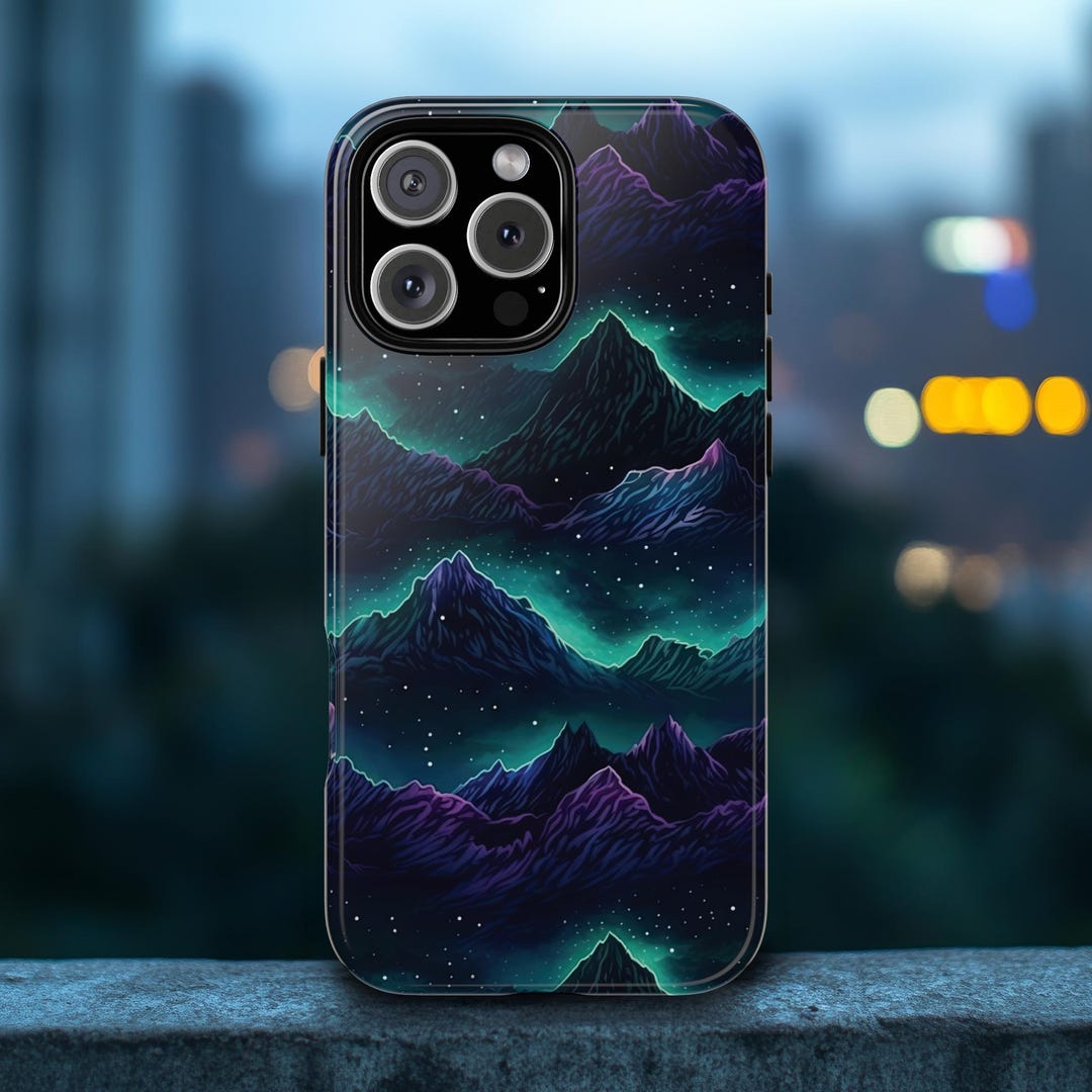 Northern Lights Mountain Aurora Borealis Night Sky Phone Case, iPhone ...