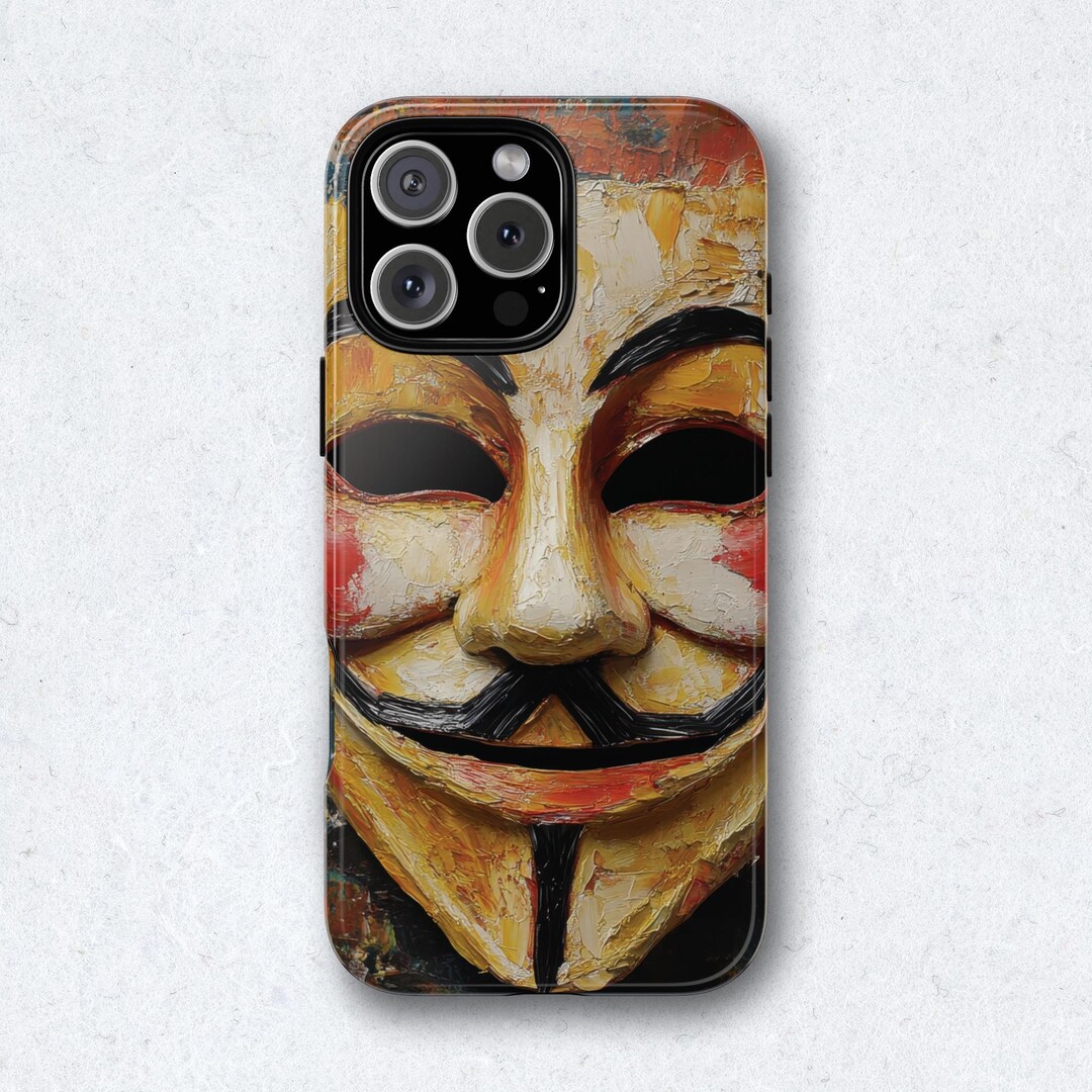 Anonymous Impasto Style Mask Phone Case, Artistic Expressionism Modern ...
