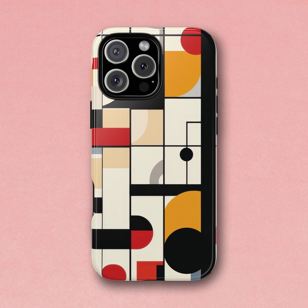 Abstract Modernist Geometric Art Phone Case, Artistic Modern iPhone 16 ...
