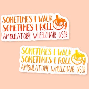 Ambulatory Wheelchair User Vinyl Sticker, Disability Sticker, Chronic ...